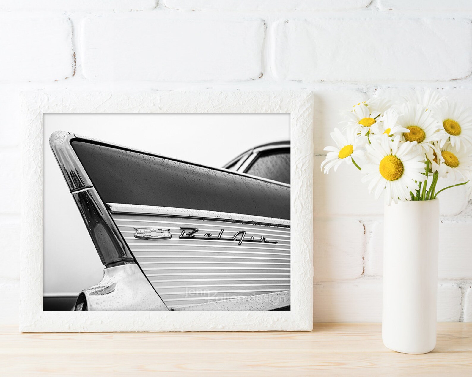 57 Chevy, Black & White 57 Chevy Wall Art, Fin Photography, 1957 Chevy ...
