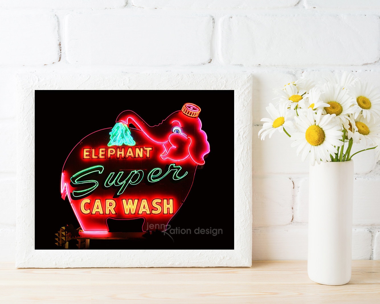 Elephant Super Car Wash Neon Sign • Pink Elephant Neon Sign • Antique ...