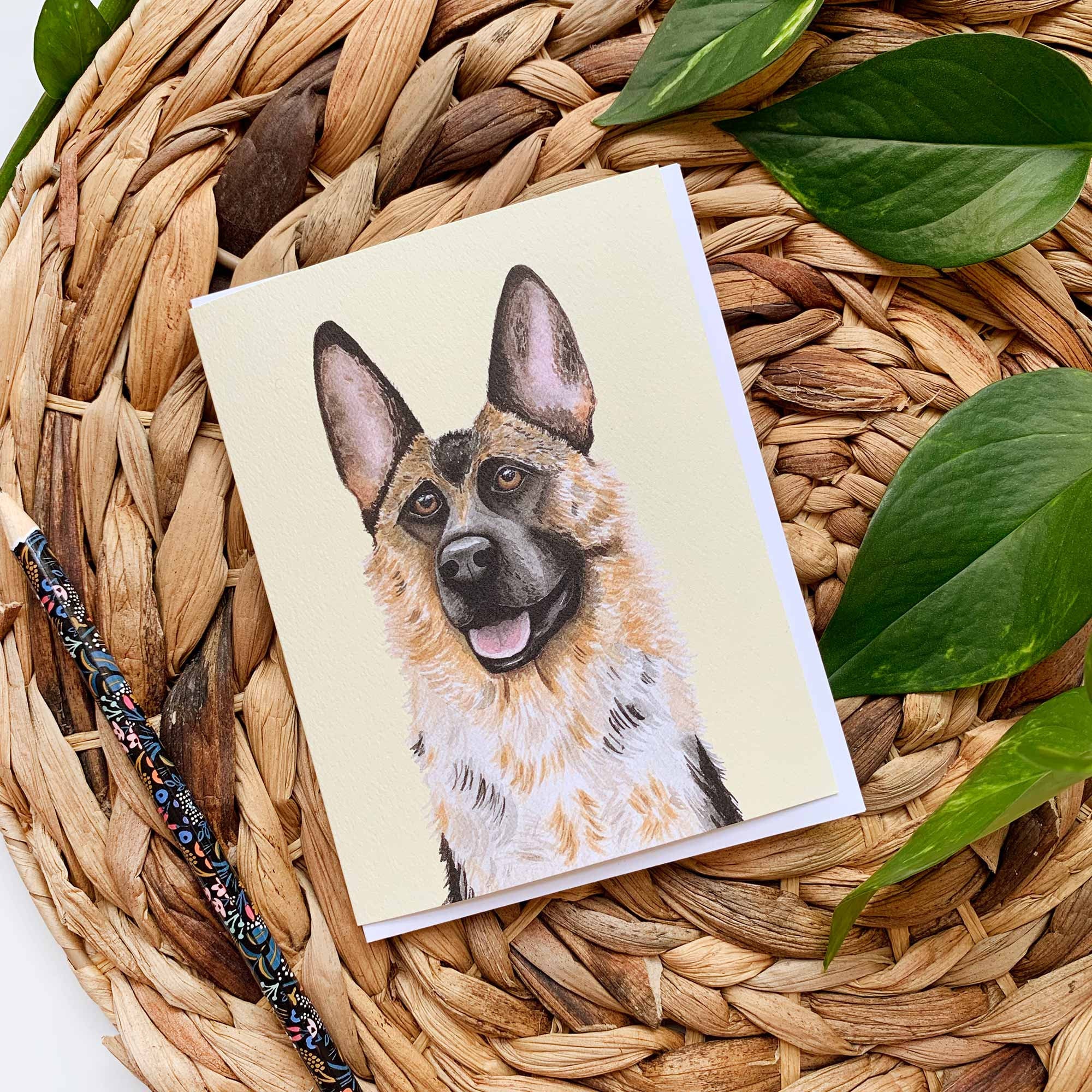 Personalised dog card Handpainted card Custom card Birthday card Card ...