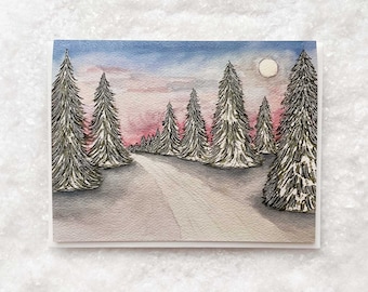 Winter Scene Card - Etsy