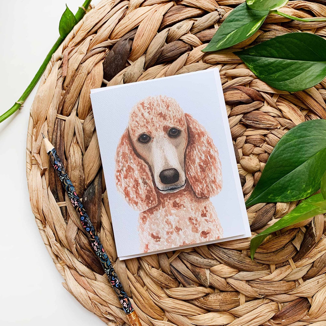 Poodle Greeting Card, Poodle Thank You Card, Dog Greeting Card, Poodle ...