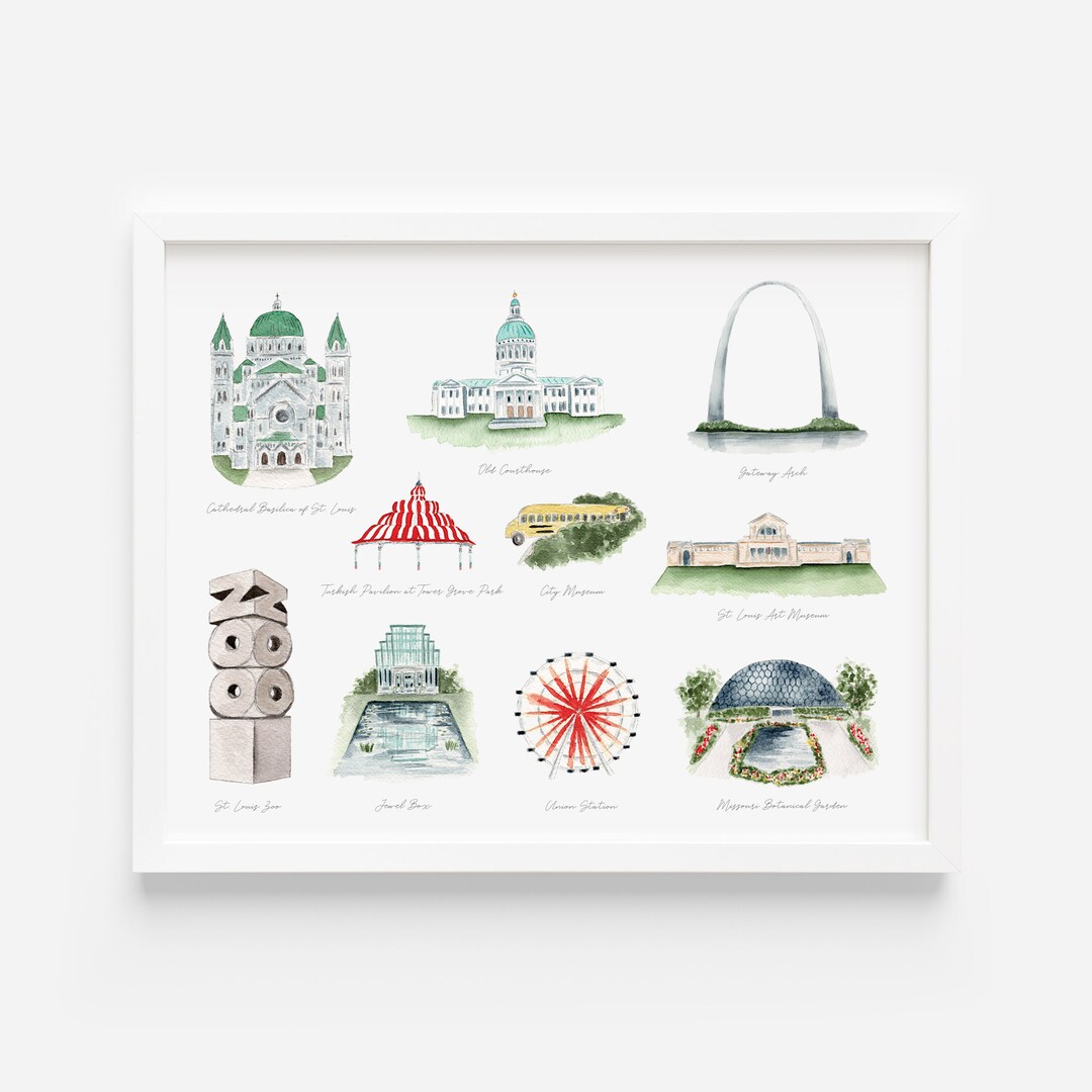 St. Louis Print, St. Louis Missouri Print, St. Louis Art, St. Louis ...