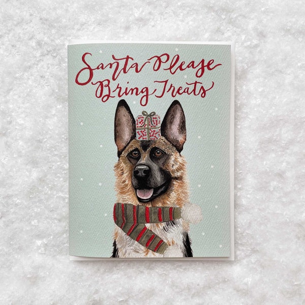 German Shepherd Christmas Card - Etsy