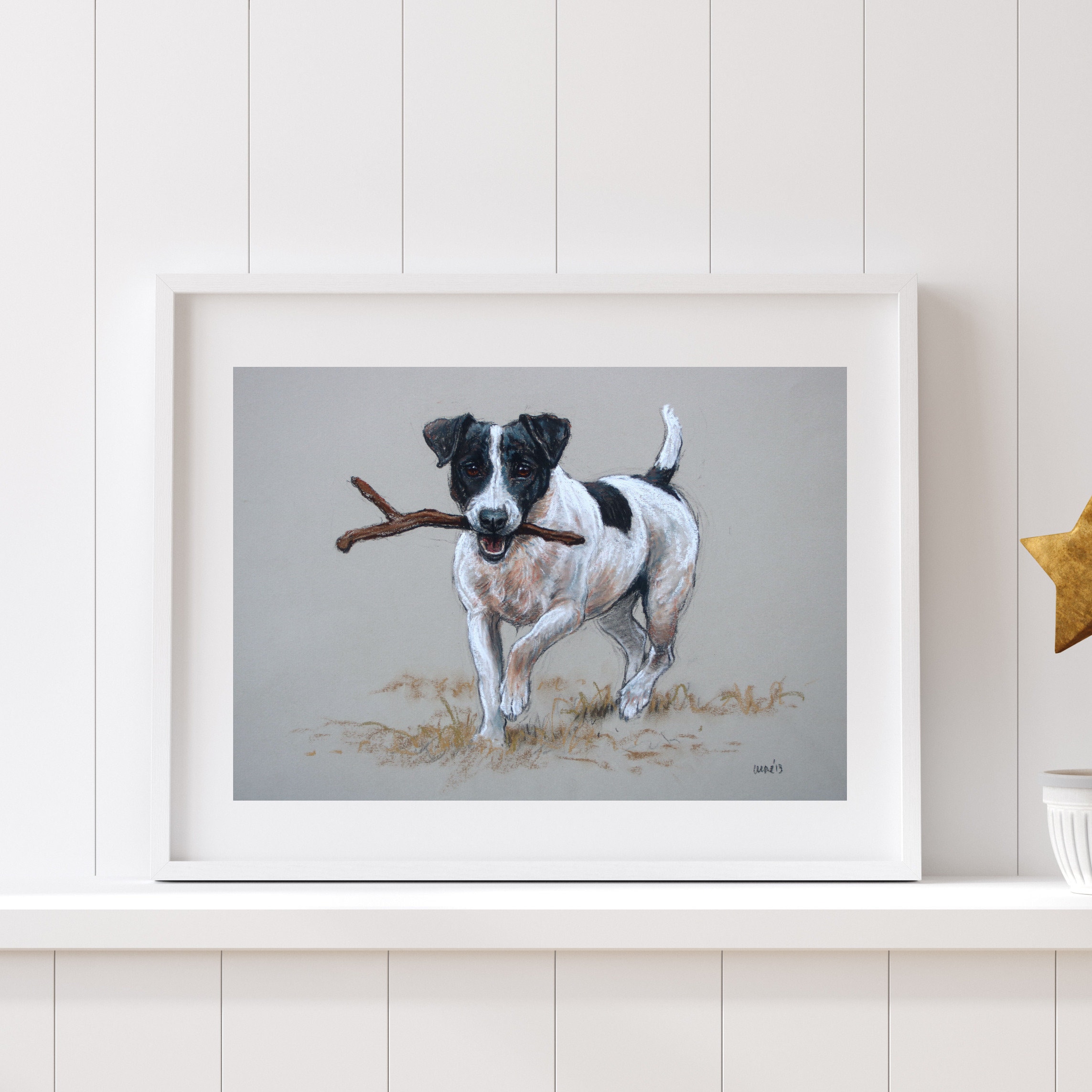 Jack Russell Terrier Dog Print, Rustic Home Decor for Dog Lover, From ...