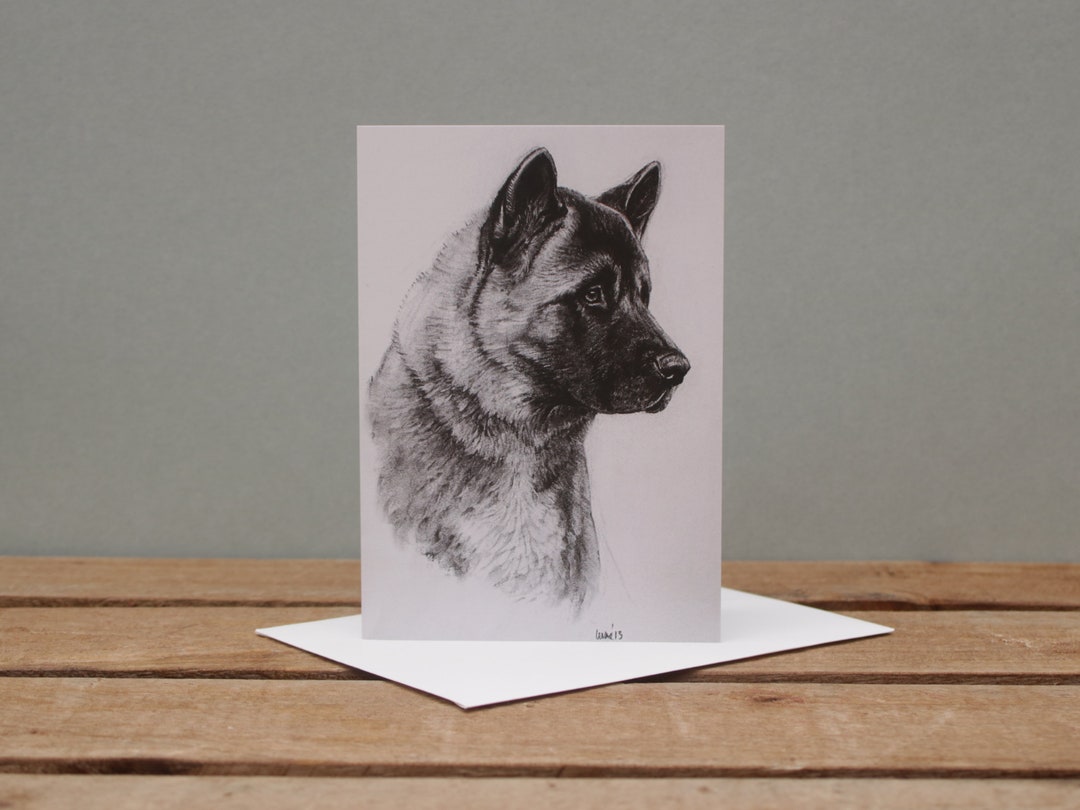 Akita Dog Card - Birthday or Thank You Card - Akita Lover Gift - Card ...