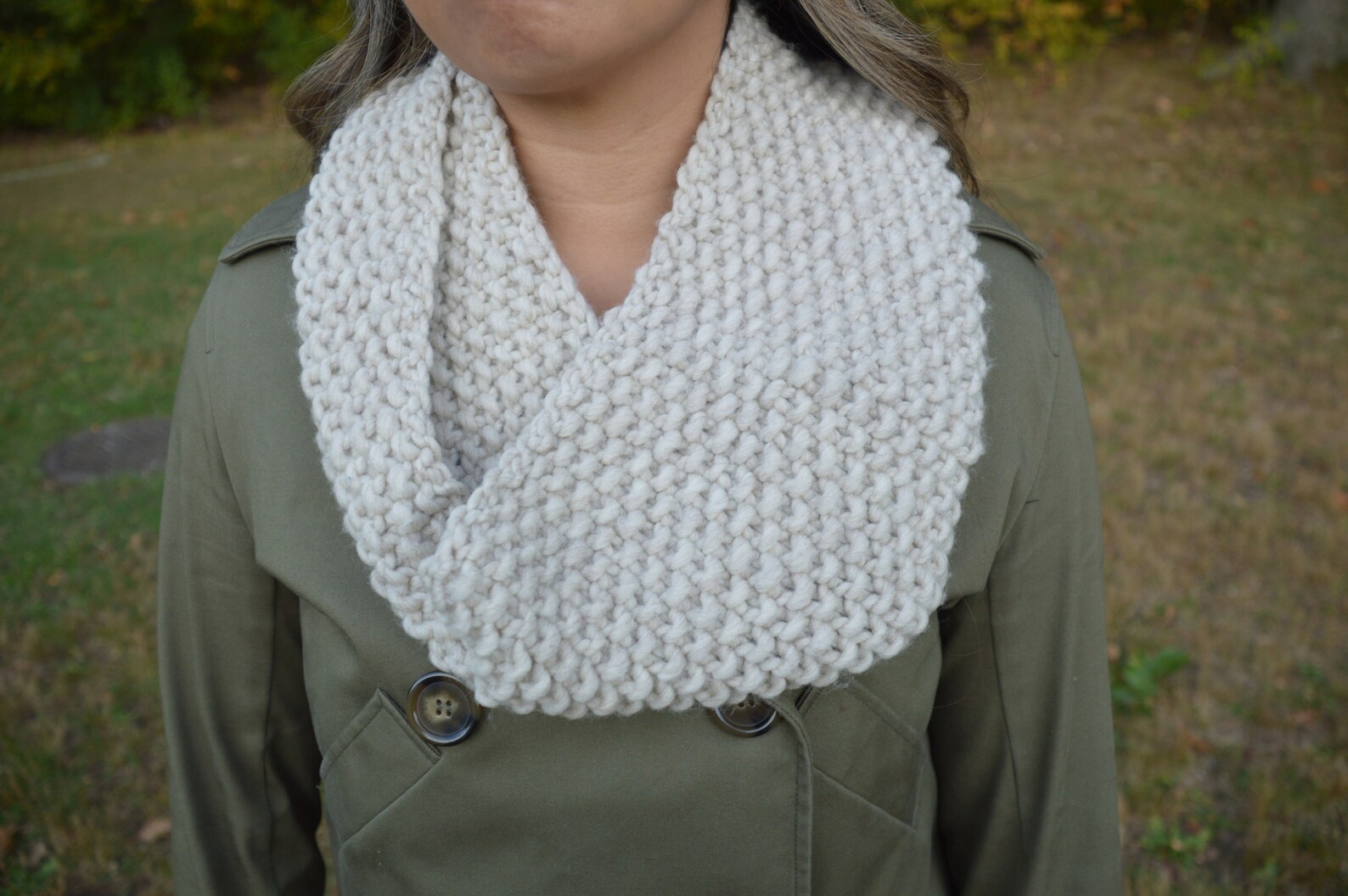 Handknit Cowl Chunky Cowl Natural | Etsy