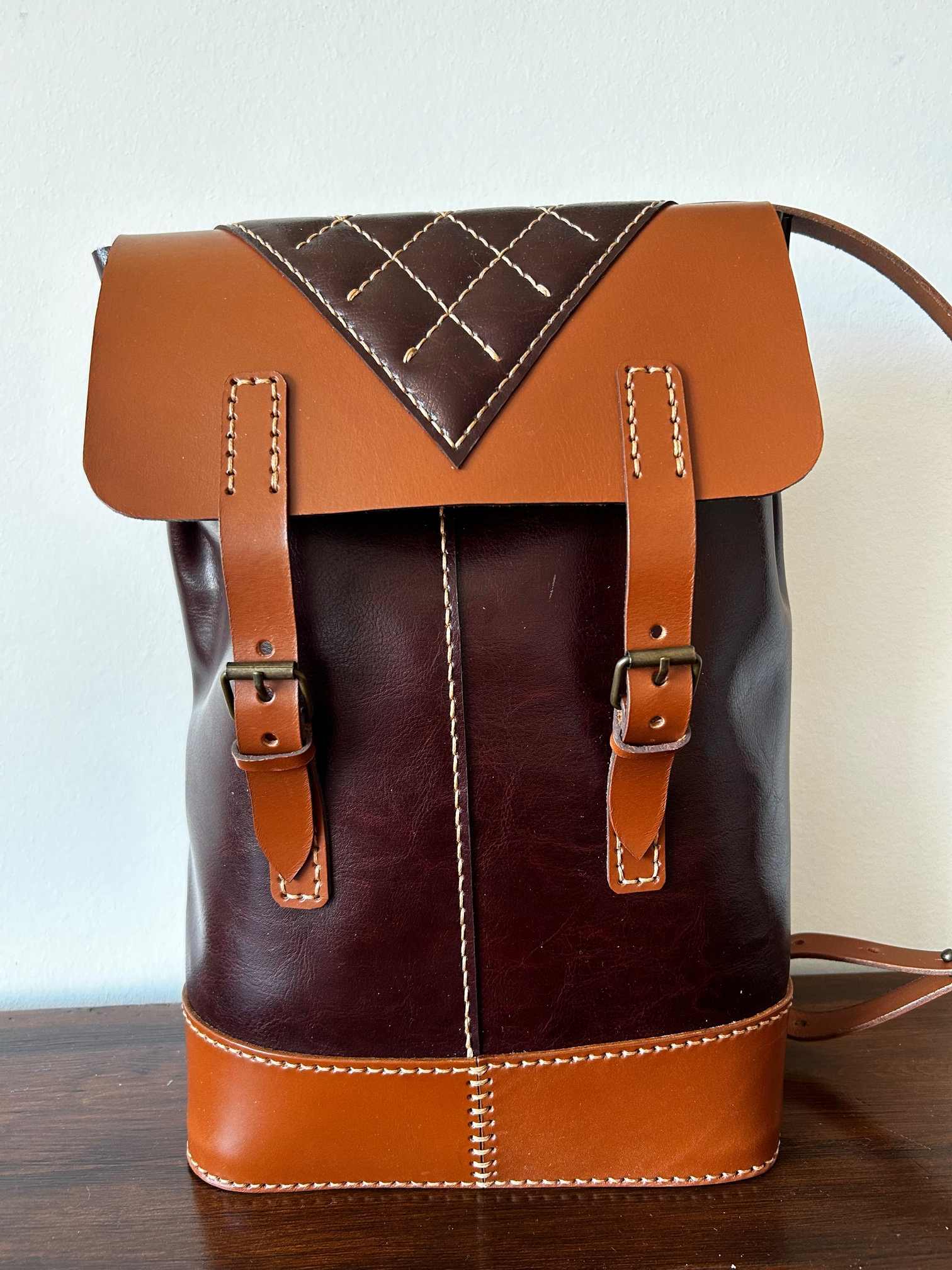 Hand Sewn Leather Backpack - Etsy