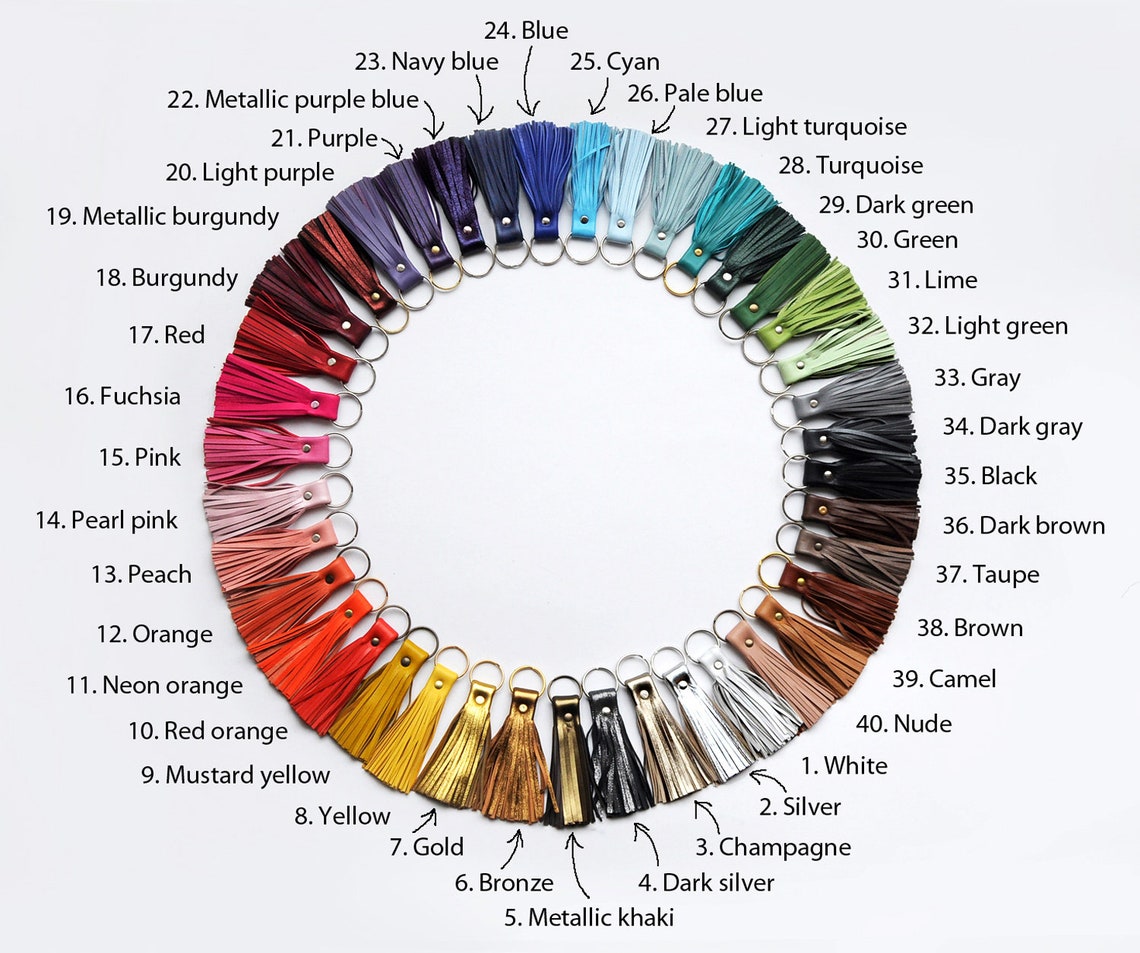 Leather Tassel Key Chain, Many Colors, Leather Key Fob - Etsy