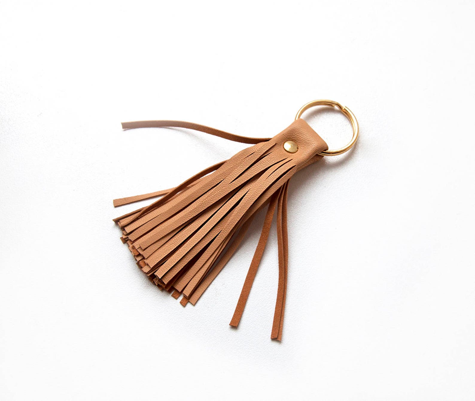 Leather Tassel Keychain Camel Tassel - Etsy