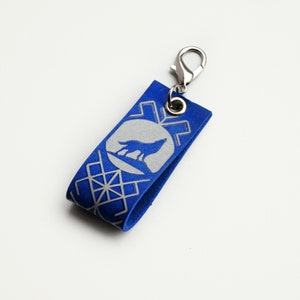 Reflective Leather Key Chain With Stylized Animal Image - Etsy