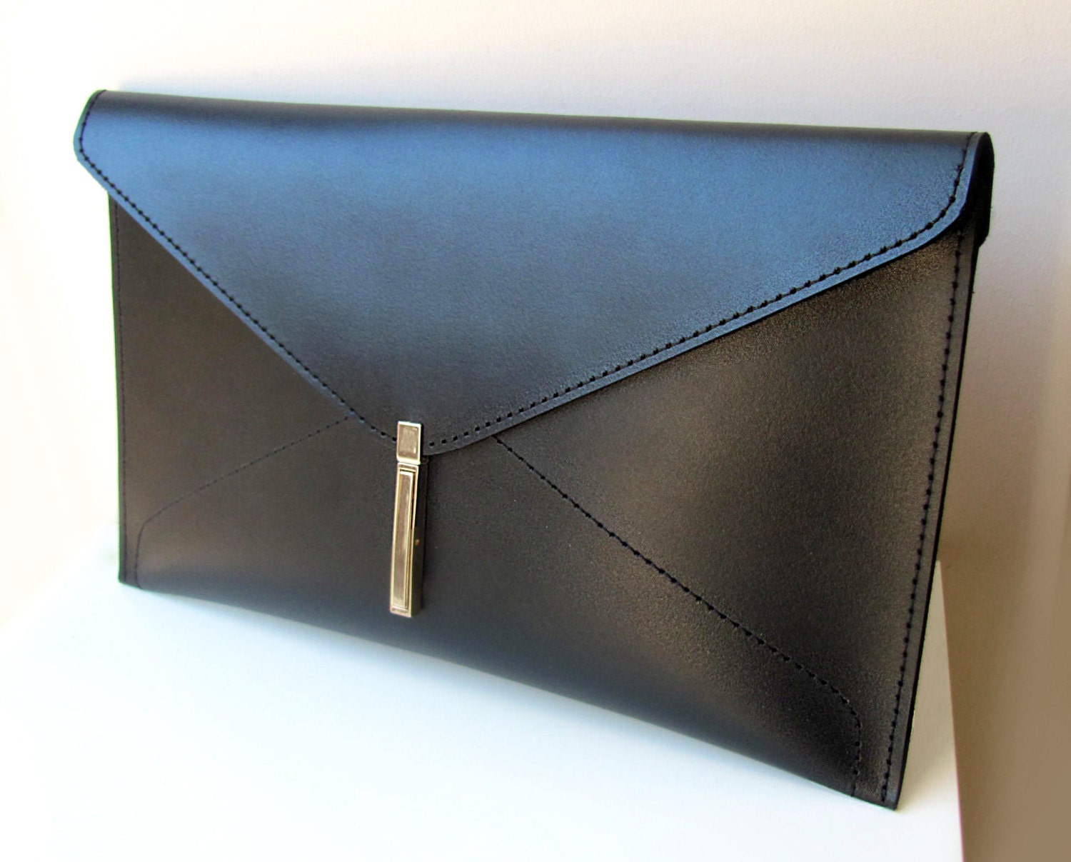 Leather Envelope Clutch Bag Handmade Black Clutch for Women - Etsy