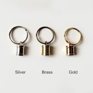 Leather Tassel Keychain, Blue Tones Tassel Key Fob With Metal Cup and ...