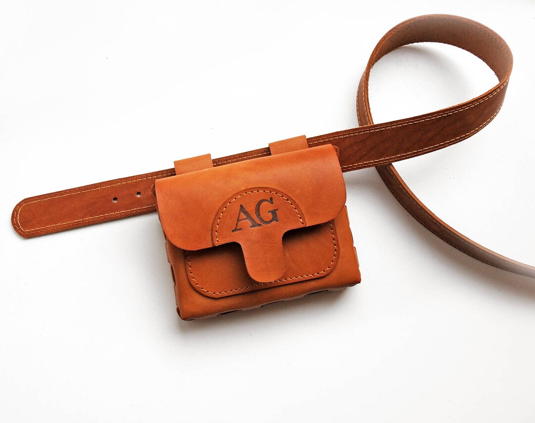 Personalized Belt Bag. Leather Hip Bag, Brown Festival Bag - Etsy