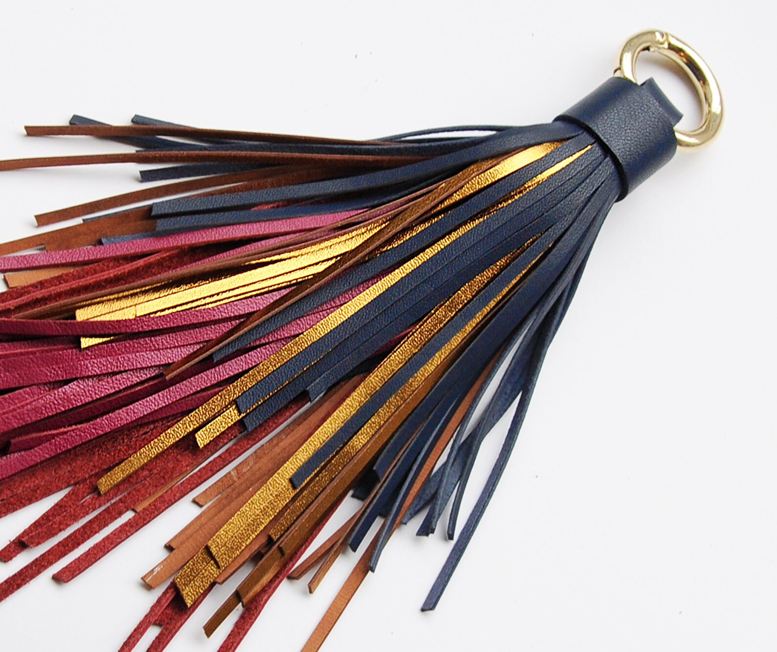 Large Leather Tassel Keychain Colorful Tassel Bag Charm | Etsy