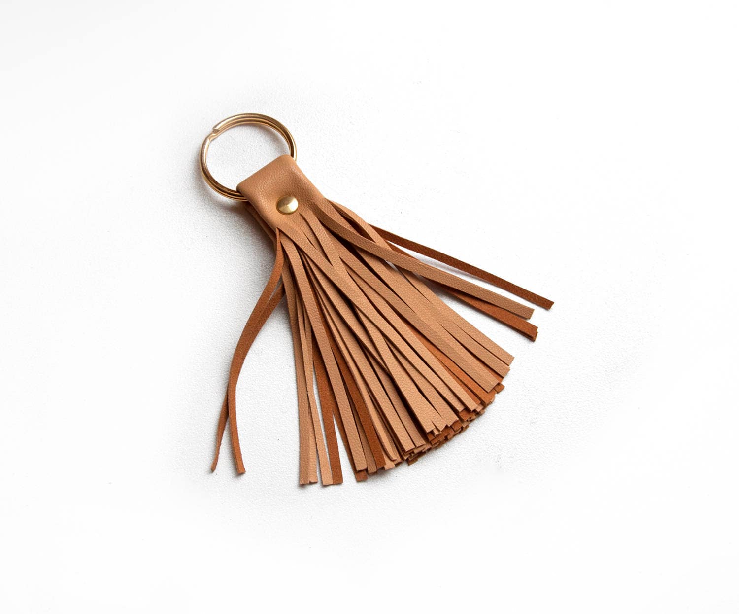 Leather Tassel Keychain Camel tassel | Etsy