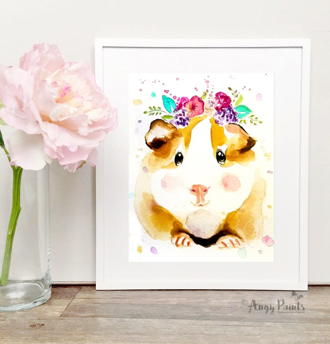Animal Watercolor Painting Guinea Pig Guinea Pig Print - Etsy