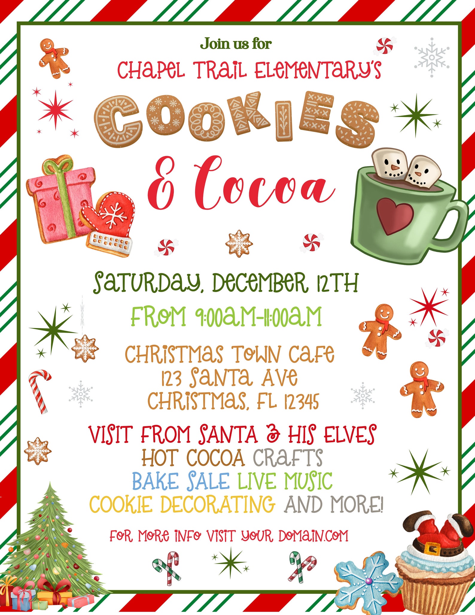 Editable Cookies and Cocoa Invitation Hot Cocoa School Flyer - Etsy