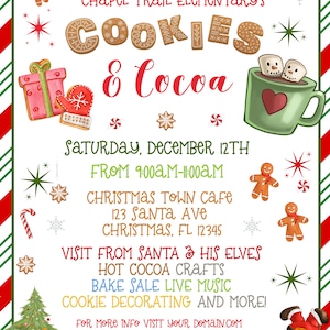 Editable Cookies and Cocoa Invitation, Hot Cocoa School Flyer Invite ...
