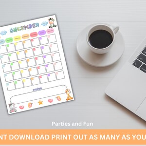 Tribe Animals Monthly Planner Printable Monthly Planner Kids Monthly ...