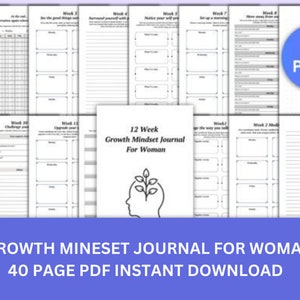 Growth Mindset Planner Printable Mindset Journal Mindset Reset Workbook ...