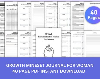 Growth Mindset Planner, Printable Mindset Journal, Mindset Reset ...