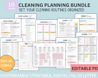Printable Editable Cleaning Schedule Weekly Monthly Yearly Cleaning ...