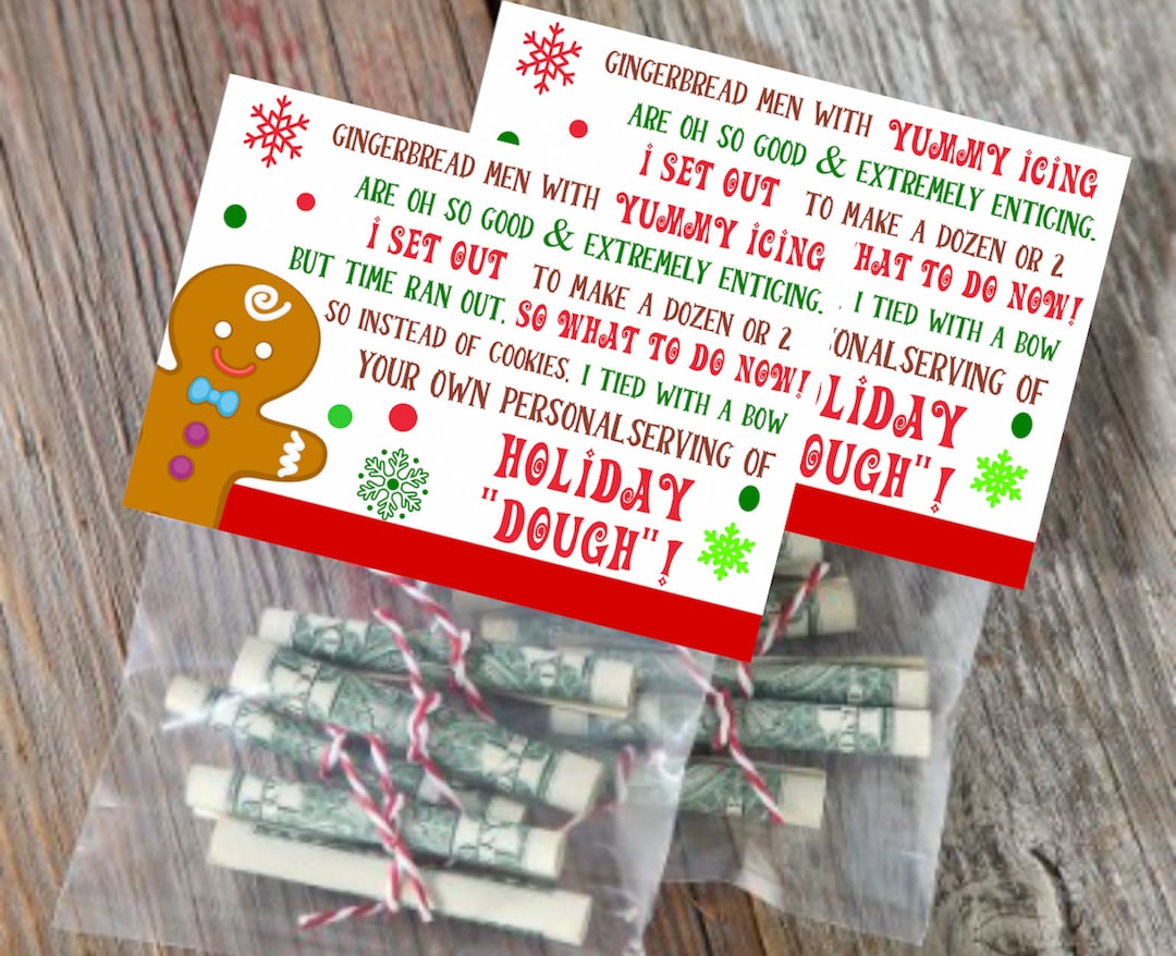 Holiday “dough” Treat Bags & Toppers Christmas Gift Tags Christmas ...