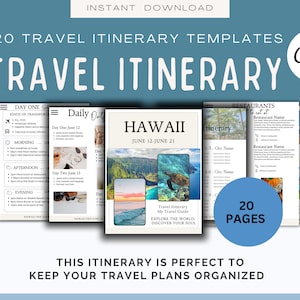 Editable Hawaii Travel Itinerary Template Hawaii Trip Printable Planner ...