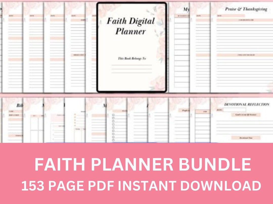 Faith Planner Bible Journal Printable Devotional Planner Bible Study ...