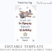 Airplane Birthday Thank You Tag Template Airplane Thank You Tag Pilot ...