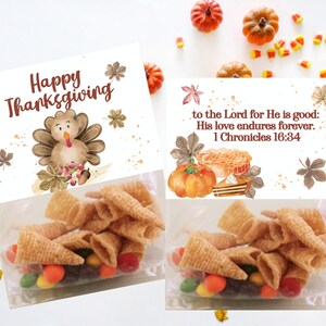 Thanksgiving Treat Bags Treat Topper Turkey Gift Tags Thanksgiving ...