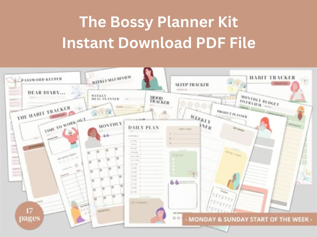 2024 Girl Boss Planner That Girl Printable Boss Babe Lady Small ...