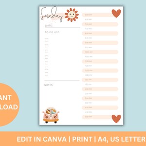 Groovy Editable Weekly Planner Checklist Printable Weekly to Do List ...
