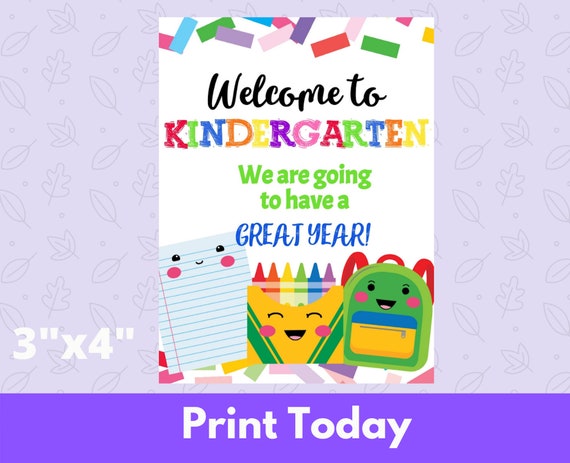 Back To School Gift Tags Printable Kindergarten Gift Tag Digital School ...