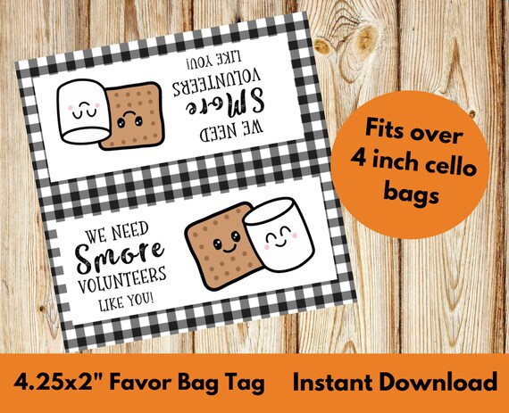 We Need S'more Volunteers Like You Tag Staff Gift Tag Appreciation Gift ...
