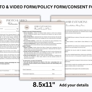 Editable Hair Extension Agreement Form Templates Hair Salon Canva ...