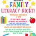Family Literacy Night Flyer Printable School Flyer PTA Flyer PTO Flyer ...