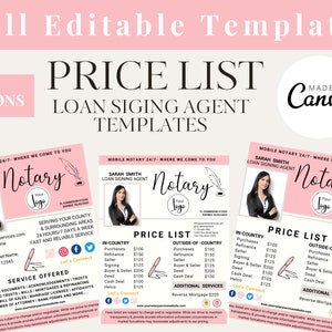 Mobile Notary Loan Signing Agent Photo Business Flyer Notary Price List ...