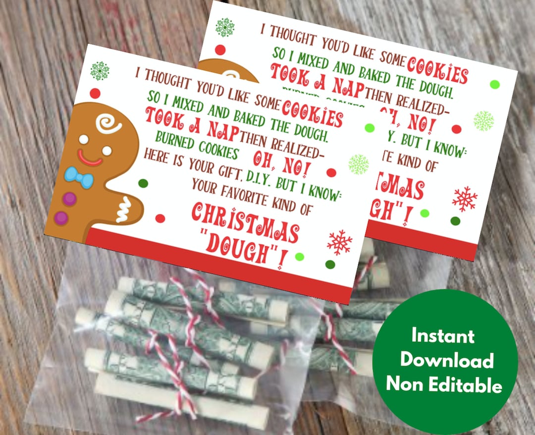 Christmas “dough” Treat Bags & Toppers Christmas Gift Tags Christmas ...