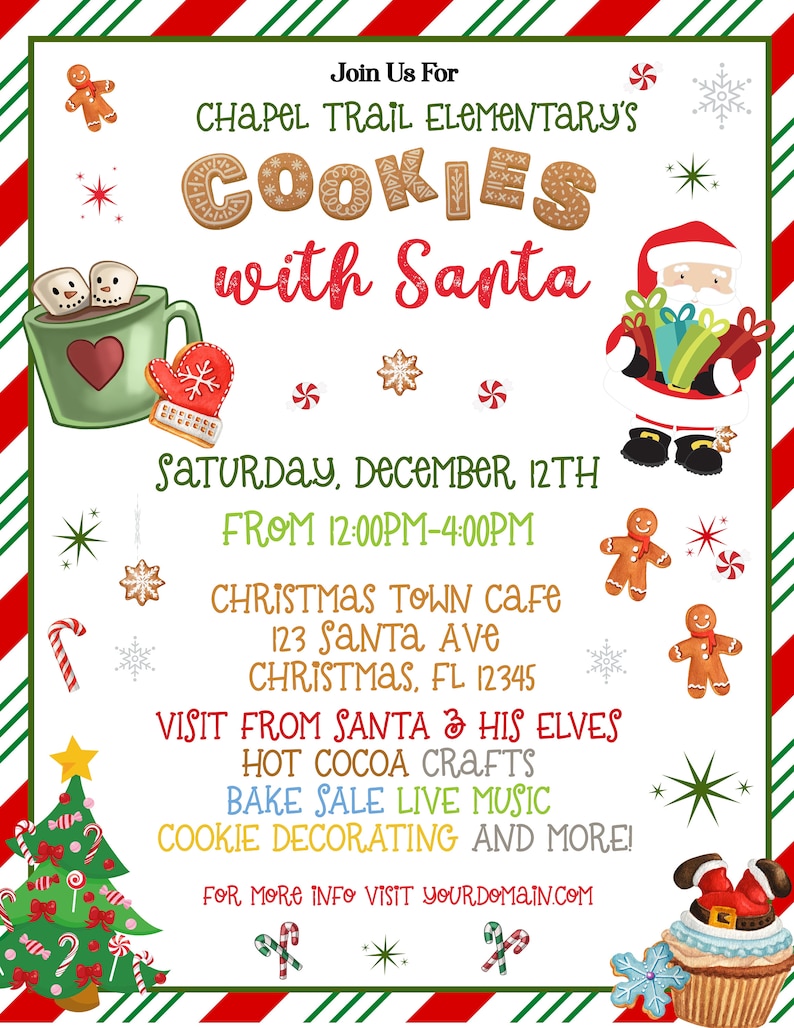Cookies With Santa Editable Flyer INSTANT DOWNLOAD Photos - Etsy
