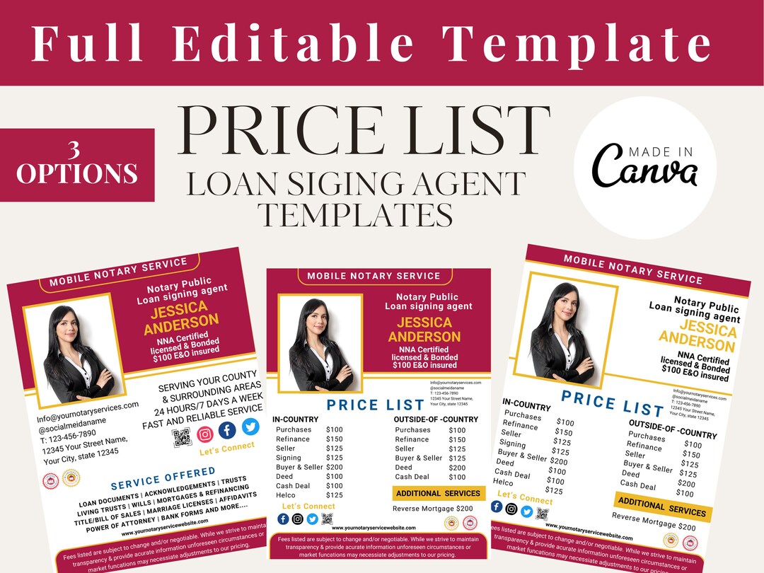 Notary Price List Notary Marketing Loan Signing Agent Price List Notary ...