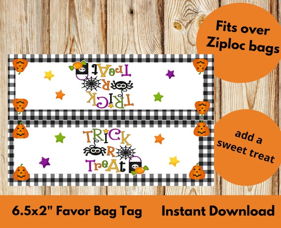 PRINTABLE Halloween Party Tag Halloween Favor Tags Halloween Ziploc ...
