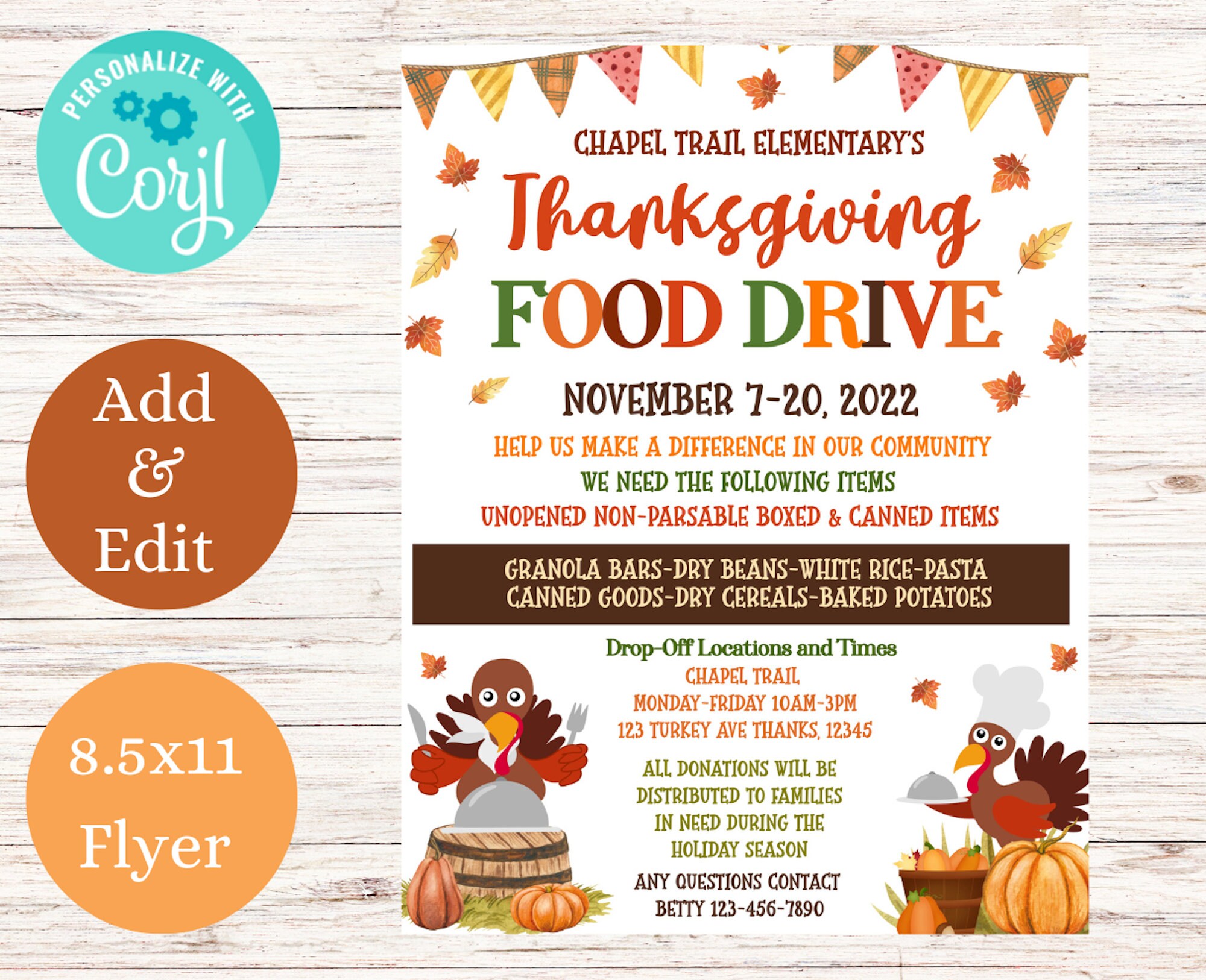 Thanksgiving Food Drive Flyer Template