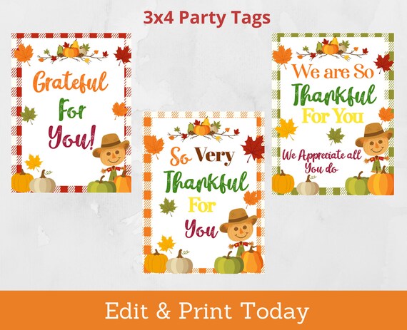 EDITABLE Fall Gift Tag Staff Appreciation Gift Teacher Appreciation ...