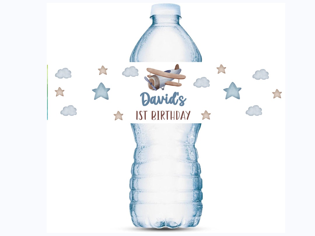 Editable Airplane Water Bottle Labels Airplane Birthday Decor Airplane ...
