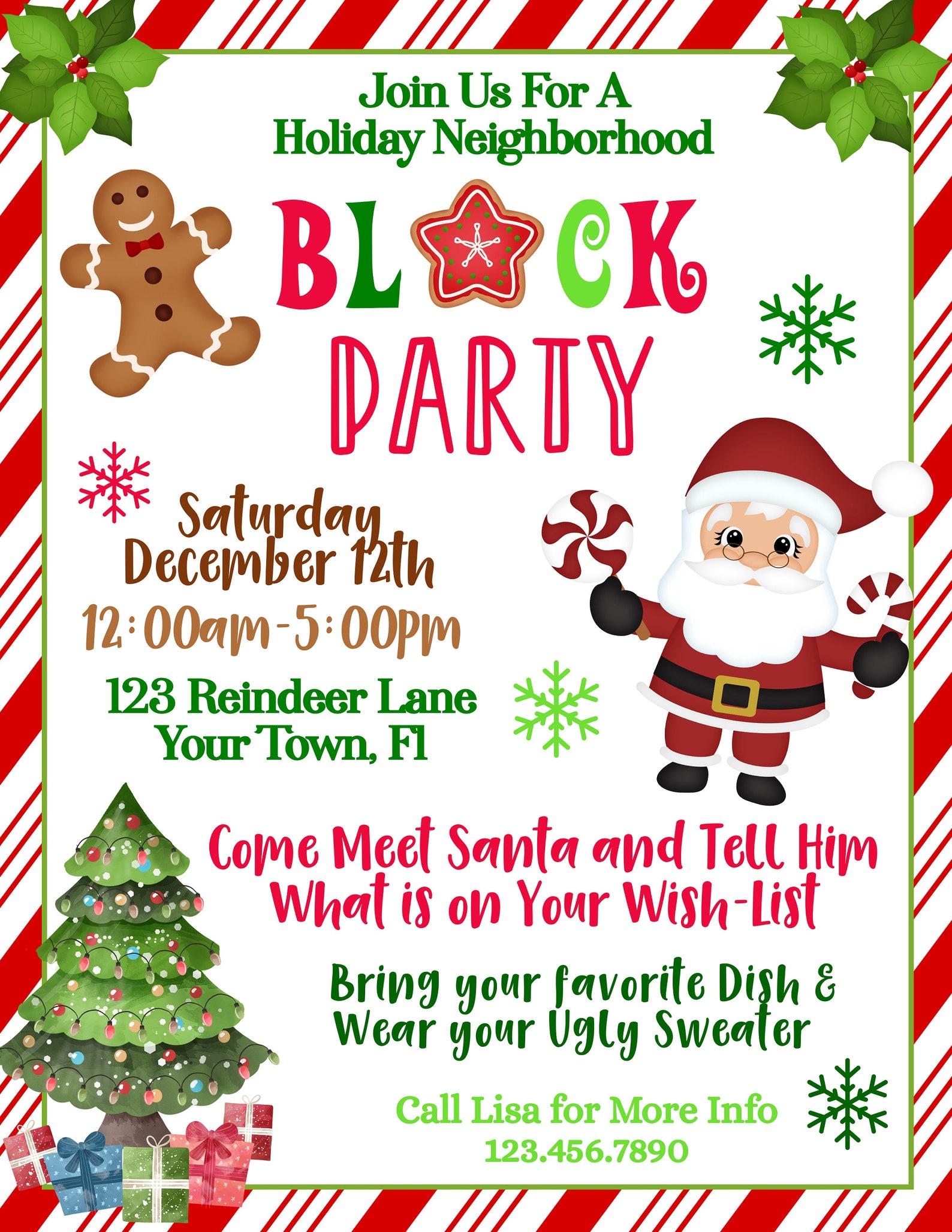 EDITABLE Neighborhood Block Christmas Holiday Party Invitation - Etsy