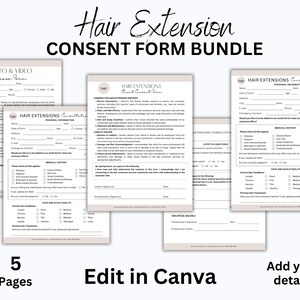 Editable Hair Extension Agreement Form Templates Hair Salon Canva ...