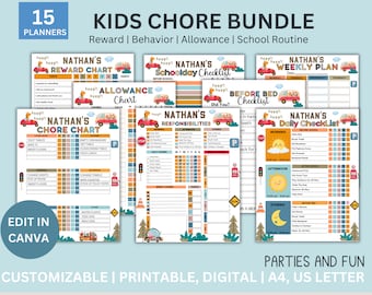 Boy Chore Reward Chart - Etsy