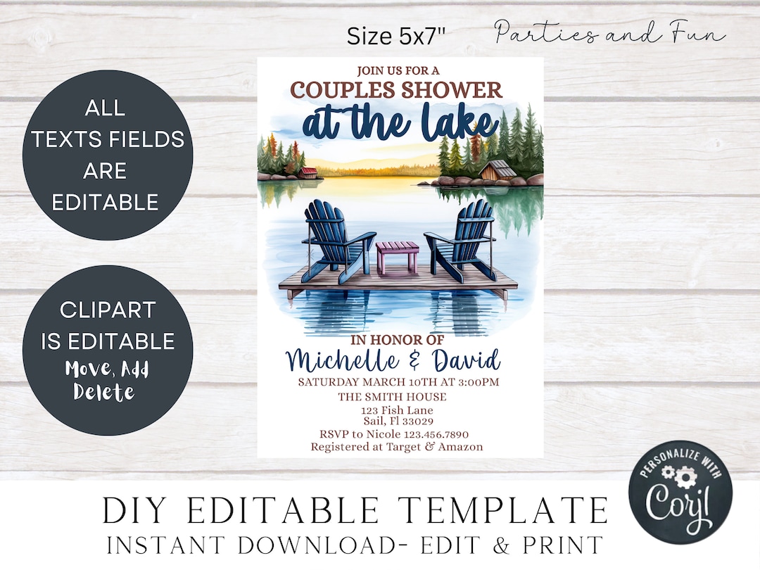 Lake Party Invitation Lake Birthday Invitation Retirement Party Invite ...