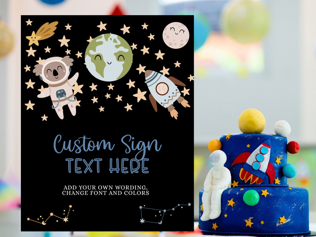 Space Birthday Sign Boy Space 1st Birthday Sign Boy Baby Shower ...